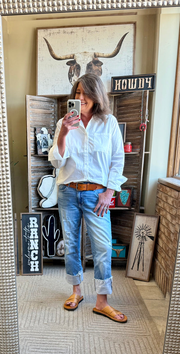 Oversized White Button Shirt - SML – Seven Songbirds Boutique