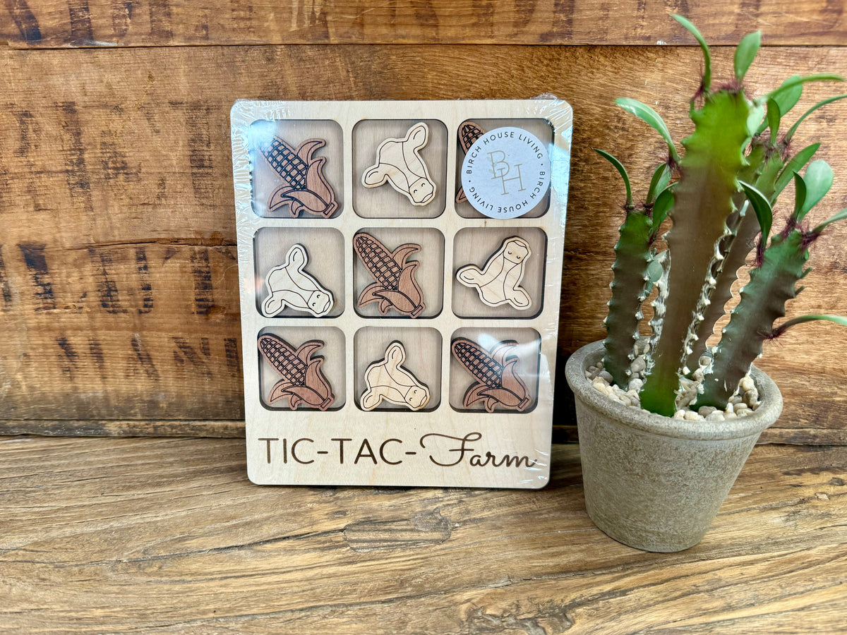 Tic-Tac-Toe Farm Game Board – Seven Songbirds Boutique