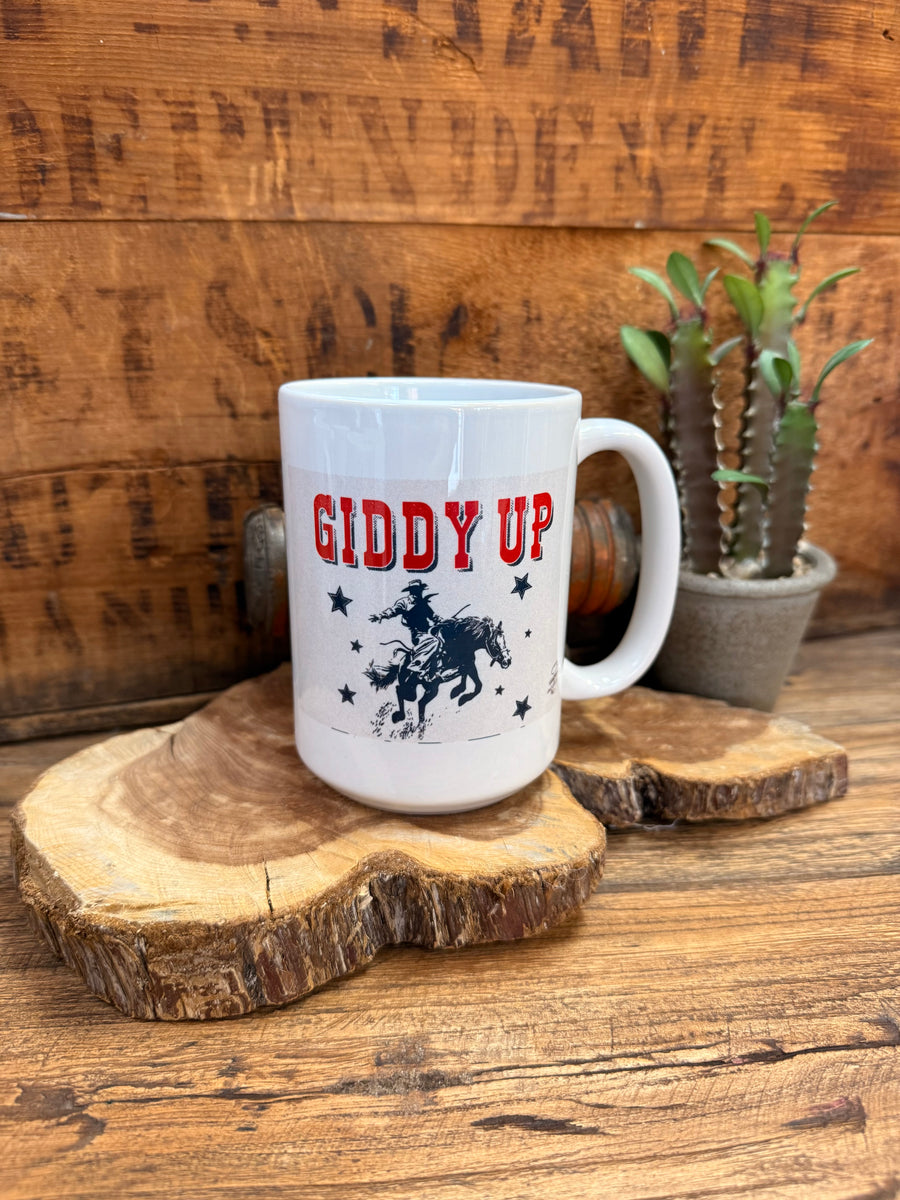 Giddy Up Bronc Ceramic Mug – Seven Songbirds Boutique